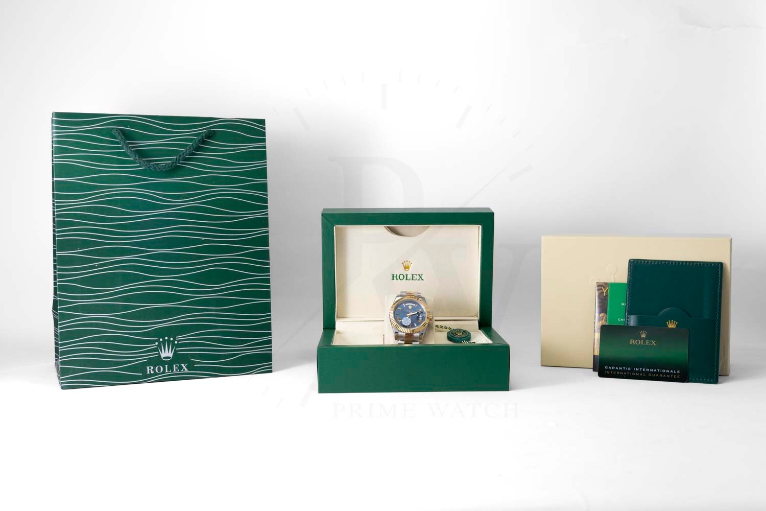 Rolex Day Date Acero-Dorado Cara Azul Automático AAA Japones - Prime ...